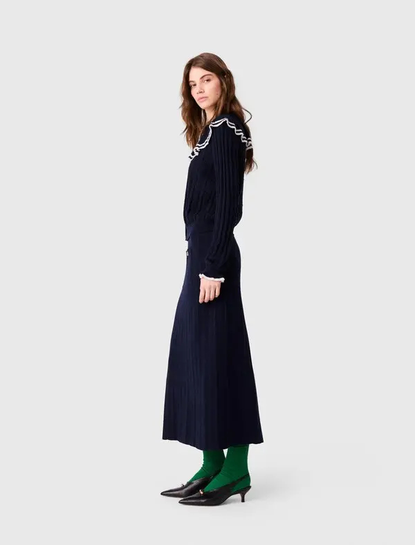 Maje Layered Cape Cardigan With Contrasting Details