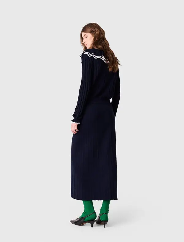 Maje Layered Cape Cardigan With Contrasting Details