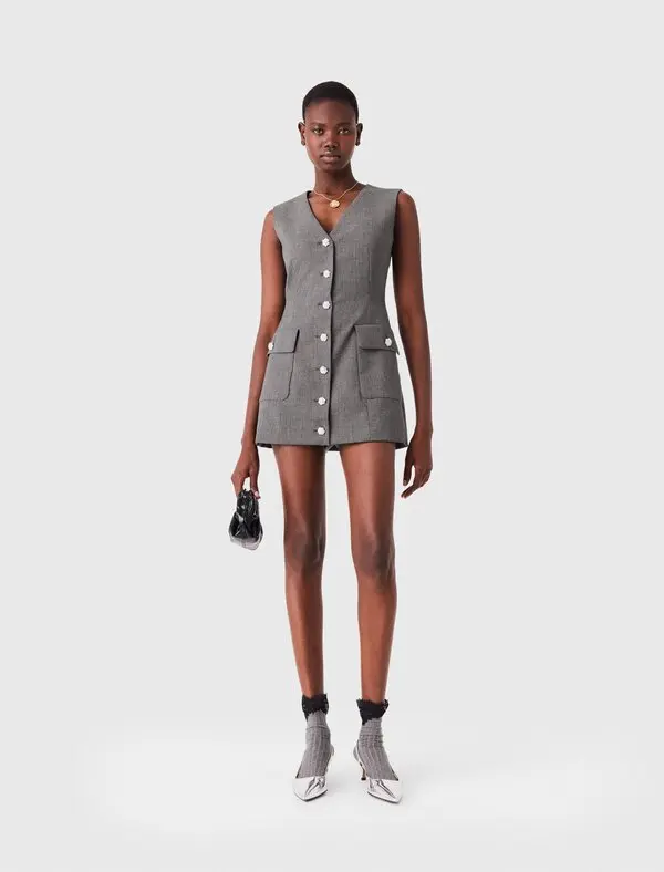 Maje Jewel Button Tailored Jumpsuit