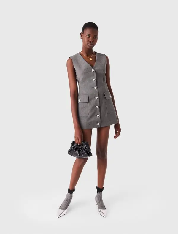 Maje Jewel Button Tailored Jumpsuit