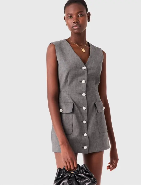 Maje Jewel Button Tailored Jumpsuit