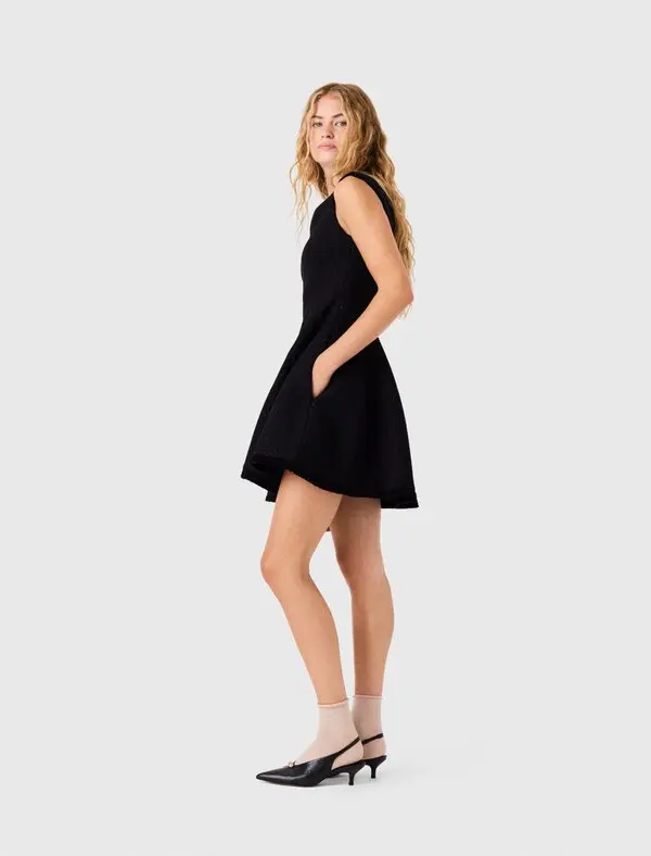 Maje Short Fringed Tweed Dress