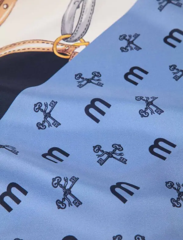 Maje Equestrian Motif Silk Scarf