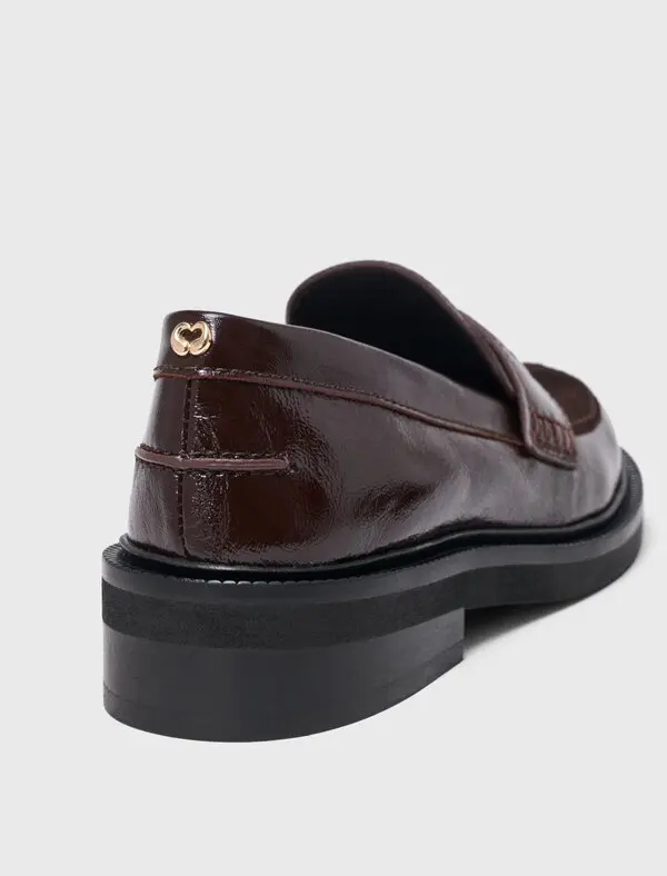 Maje Leather And Suede Penny Loafers