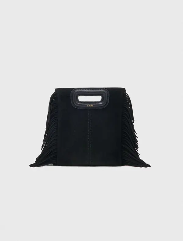 Maje Suede Mini M Bag With Fringes