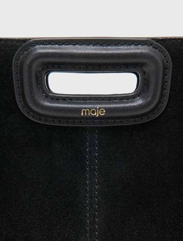 Maje Suede Mini M Bag With Fringes