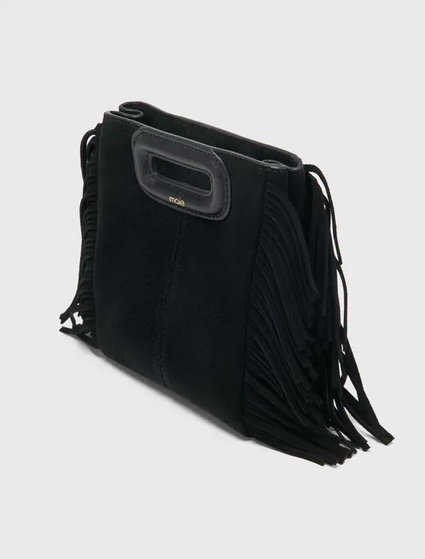 Maje Suede Mini M Bag With Fringes