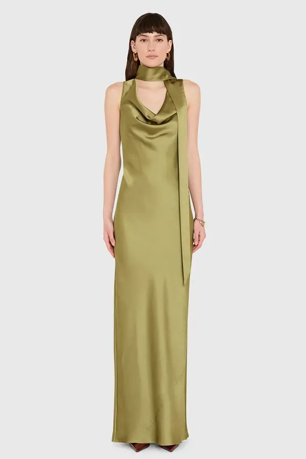 Amanda Uprichard Paula Maxi Dress - Vert