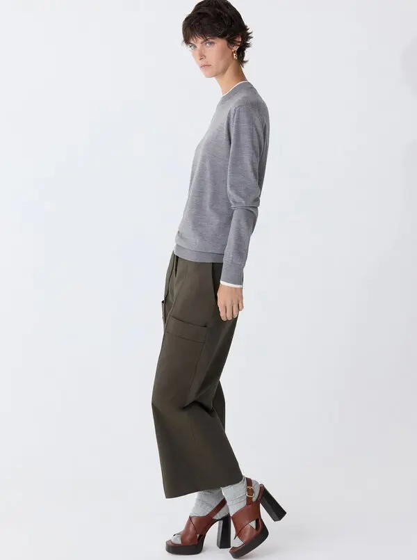 CALLAS MILANO Military Wide-leg Cropped Pants