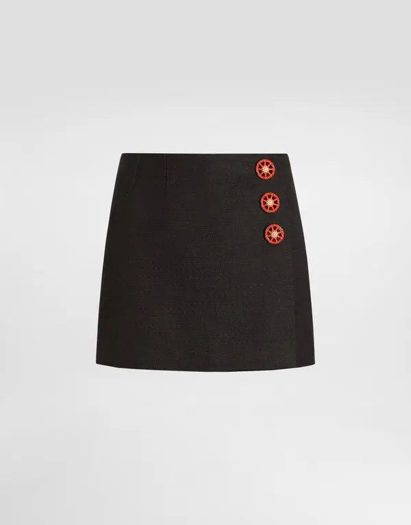 Dolce & Gabbana Miniskirt In Fabric - Black