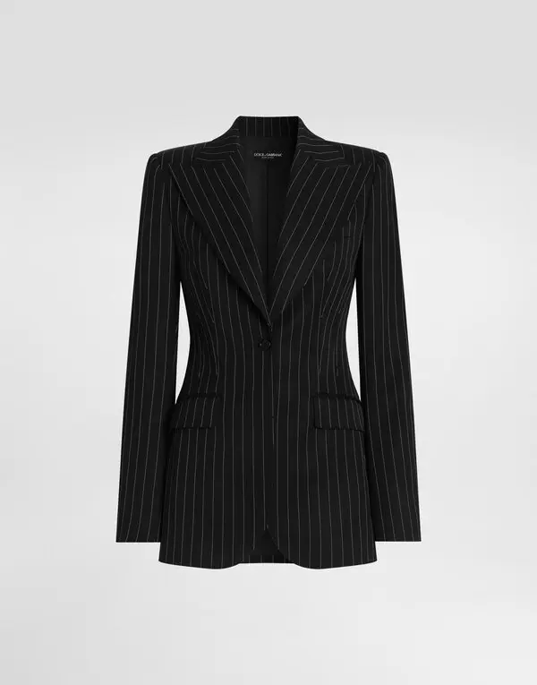 Dolce & Gabbana Turlington Single-breasted Jacket In Pinstripe Wool - Multicolor