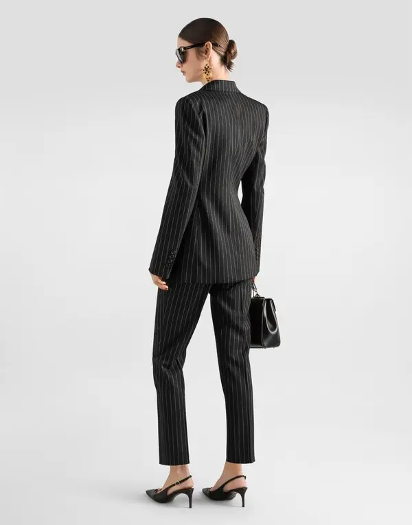 Dolce & Gabbana Turlington Single-breasted Jacket In Pinstripe Wool