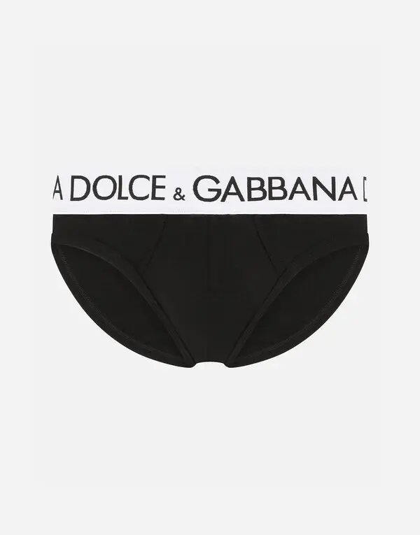 Dolce & Gabbana Mid-rise Briefs In Two-way Stretch Cotton - Black