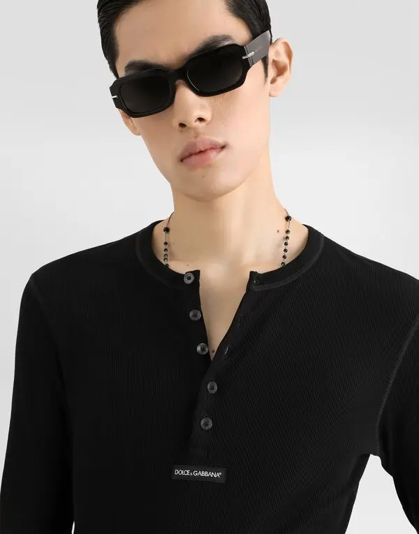 Dolce & Gabbana Serafino Jersey T-shirt With Logo