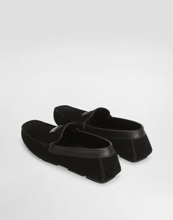 Dolce & Gabbana Split Calfskin Slip-on Slipper With Logo Plate