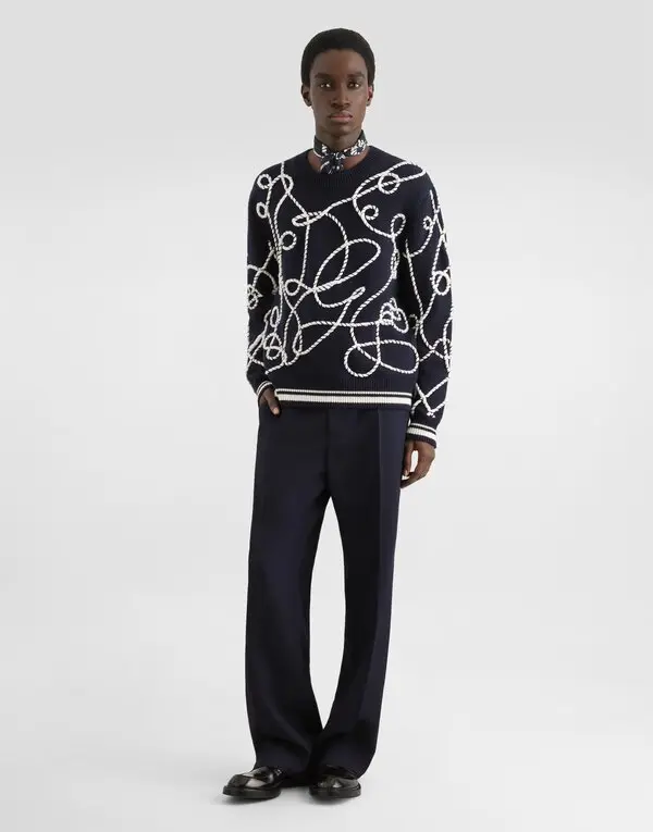 Dolce & Gabbana Virgin Wool Pullover With Embroidery - Multicolor