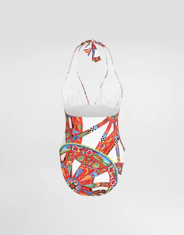 Dolce & Gabbana Carretto-print One-piece Swimsuit
