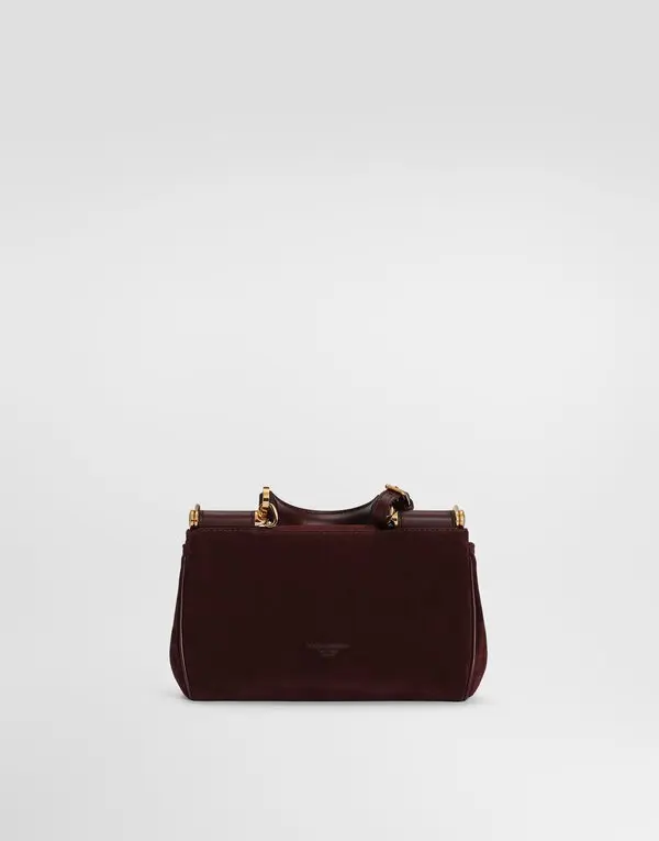 Dolce & Gabbana Mini My Sicily Handbag In Split Leather - Bordeaux