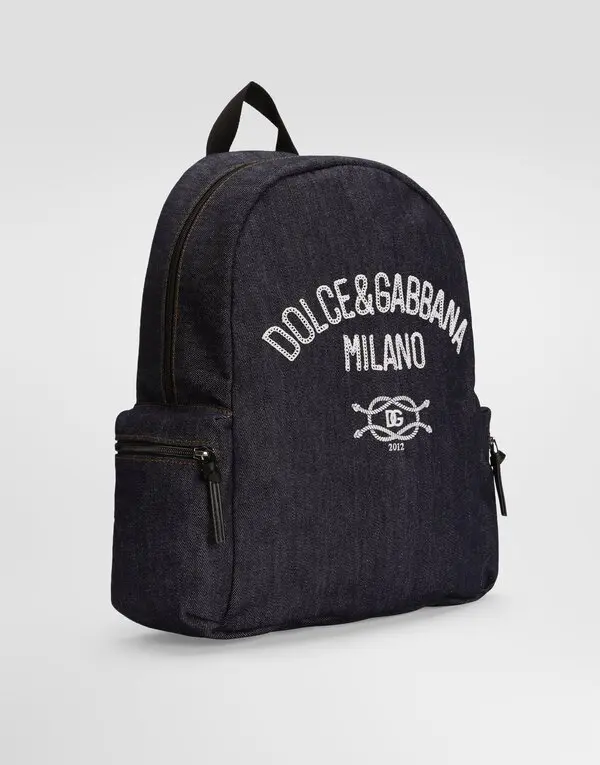 Dolce & Gabbana Denim Backpack With Logo