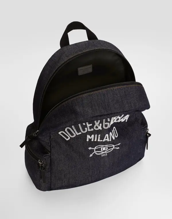 Dolce & Gabbana Denim Backpack With Logo