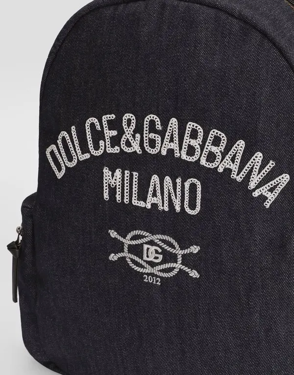 Dolce & Gabbana Denim Backpack With Logo