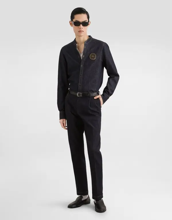 Dolce & Gabbana Denim Martini Shirt With Patch