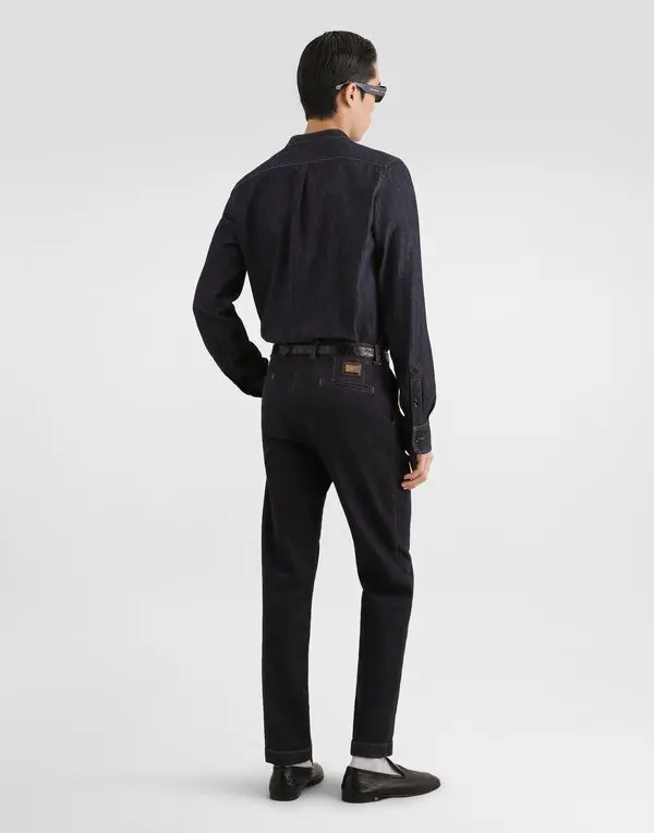 Dolce & Gabbana Denim Martini Shirt With Patch
