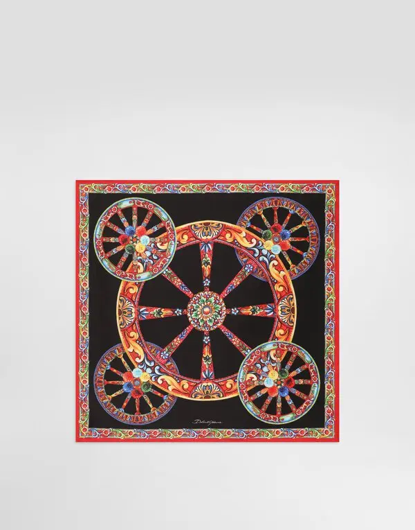 Dolce & Gabbana 50x50 Carretto-print Silk Twill Scarf - Multicolor