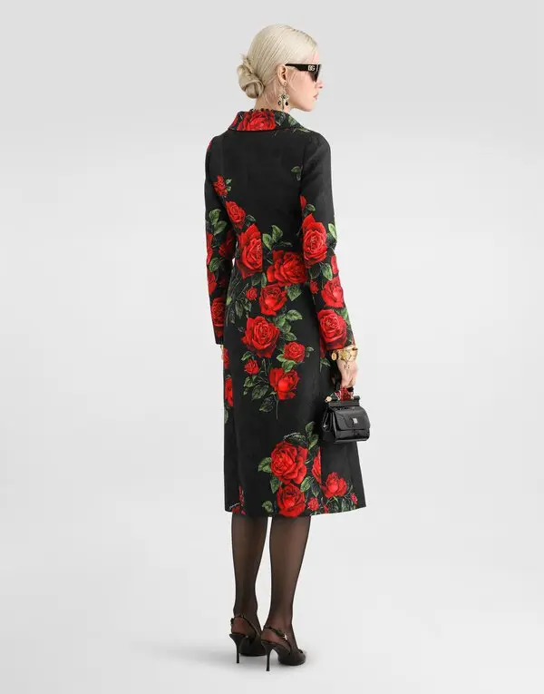 Dolce & Gabbana Rose-print Satin Lace Top