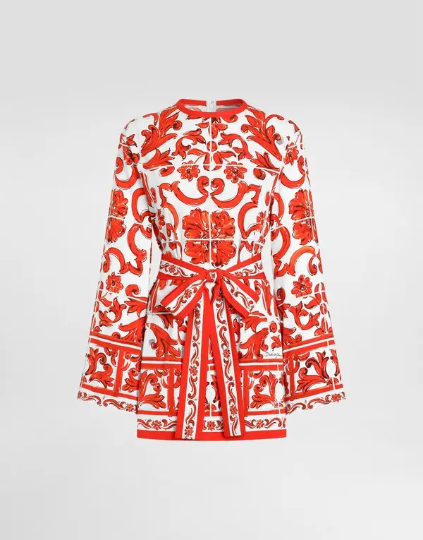 Dolce & Gabbana Majolica Print Charmeuse Shirt