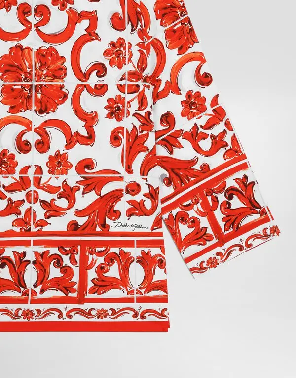 Dolce & Gabbana Majolica Print Charmeuse Shirt
