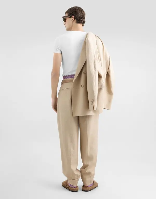 Dolce & Gabbana Double-breasted Tweed-effect Silk And Hemp Jacket