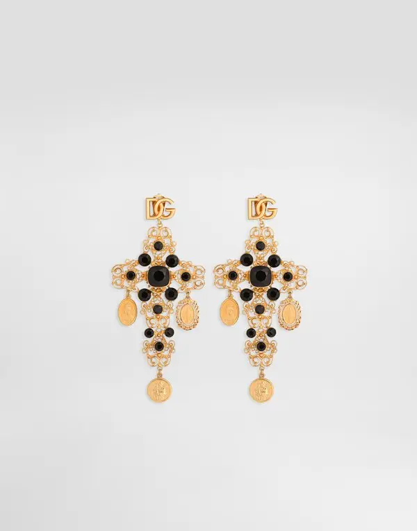 Dolce & Gabbana Filigree Cross Clip Earrings