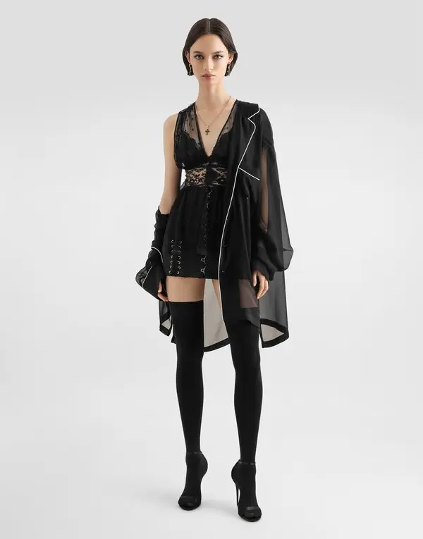 Dolce & Gabbana Polka Dot Lace Embellished Top