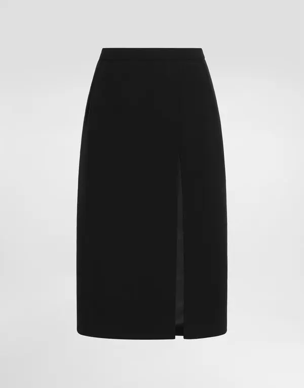 Dolce & Gabbana Double Wool Skirt With Front Slit