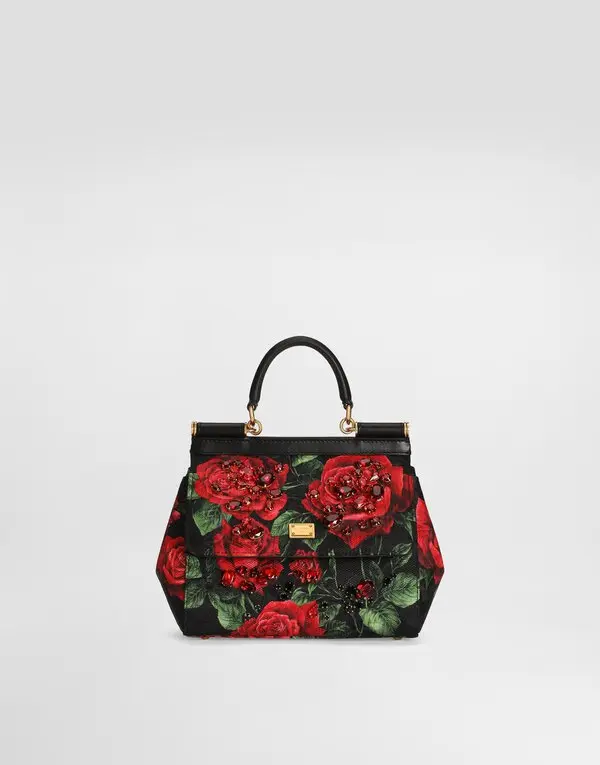 Dolce & Gabbana Small Sicily Handbag With Embroidered Bezels - Multicolor