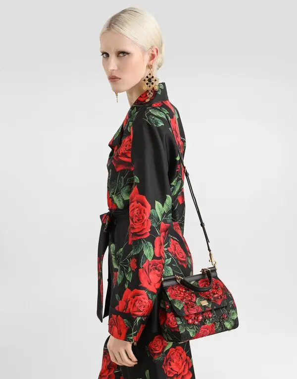 Dolce & Gabbana Small Sicily Handbag With Embroidered Bezels