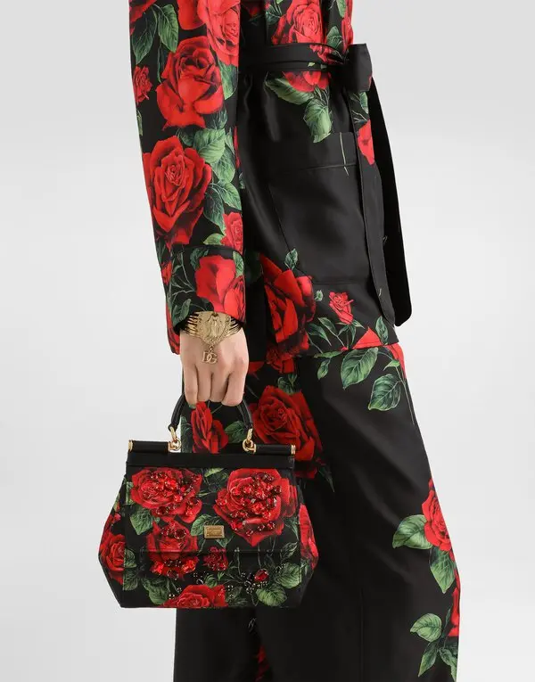 Dolce & Gabbana Small Sicily Handbag With Embroidered Bezels