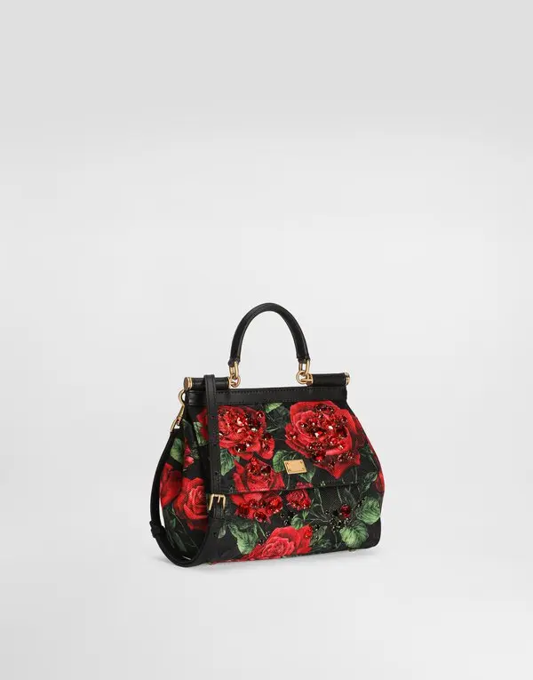 Dolce & Gabbana Small Sicily Handbag With Embroidered Bezels