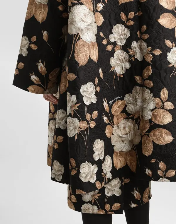 Dolce & Gabbana Vintage Rose Single-breasted Coat