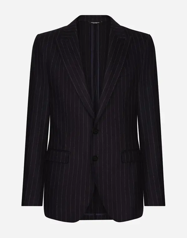 Dolce & Gabbana Single-breasted Pinstripe Flannel Taormina-fit Jacket