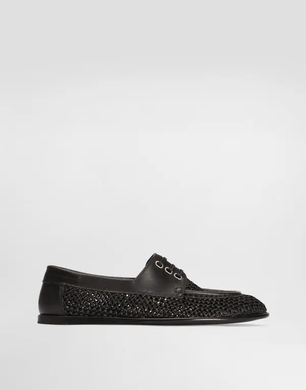 Dolce & Gabbana Raffia Derby Shoes - Black