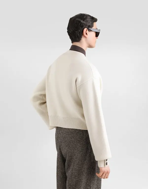Dolce & Gabbana Virgin Wool Cardigan With Logo Embroidery