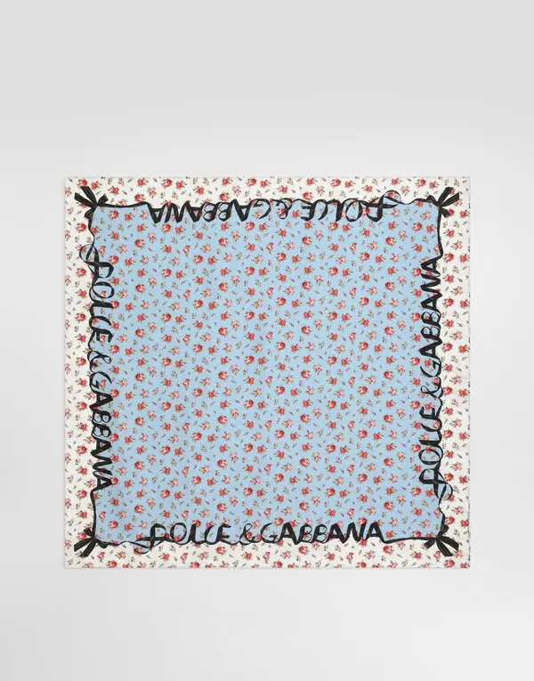 Dolce & Gabbana Small Rose-print Silk Twill Scarf 70x70 - Multicolor