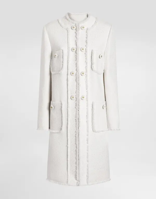 Dolce & Gabbana Single-breasted Raschel Tweed Coat