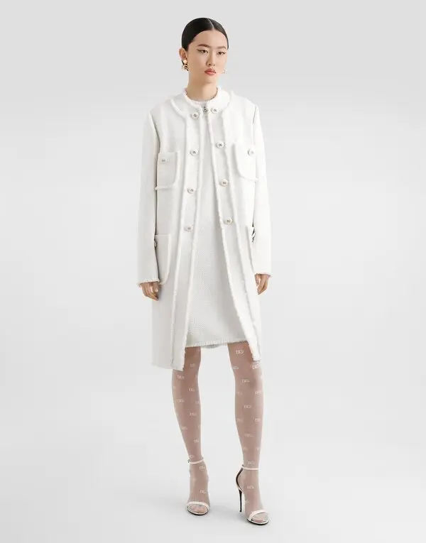 Dolce & Gabbana Single-breasted Raschel Tweed Coat