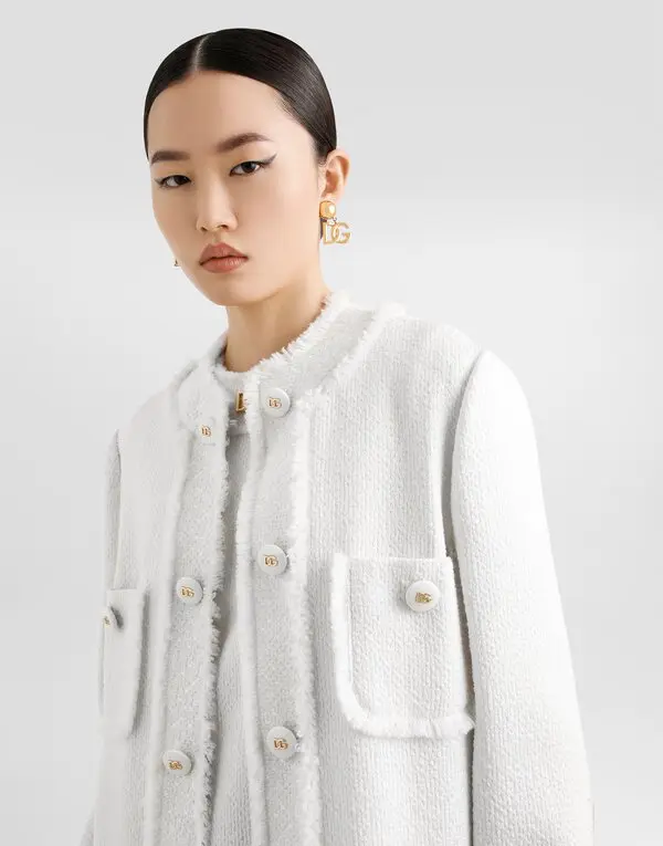 Dolce & Gabbana Single-breasted Raschel Tweed Coat
