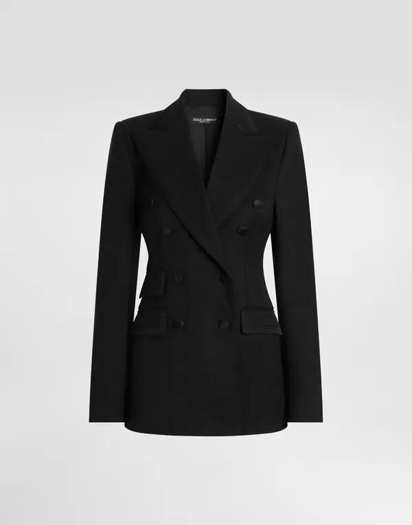 Dolce & Gabbana Turlington Double-breasted Jacket In Bi-stretch Twill - Black
