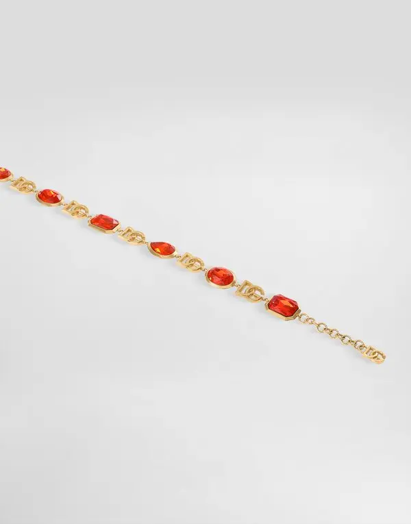 Dolce & Gabbana Logo Necklace With Red Stones