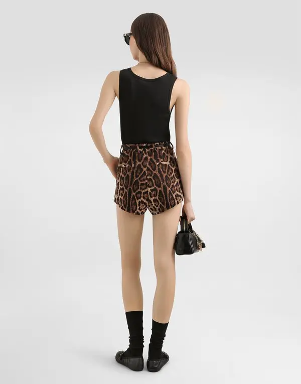 Dolce & Gabbana Ribbed Tank Top With Dg Embroidery And Rhinestones